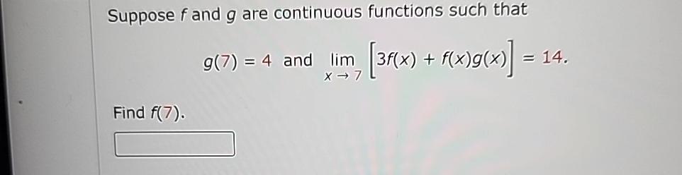 Solved Suppose f ﻿and g ﻿are continuous functions such | Chegg.com