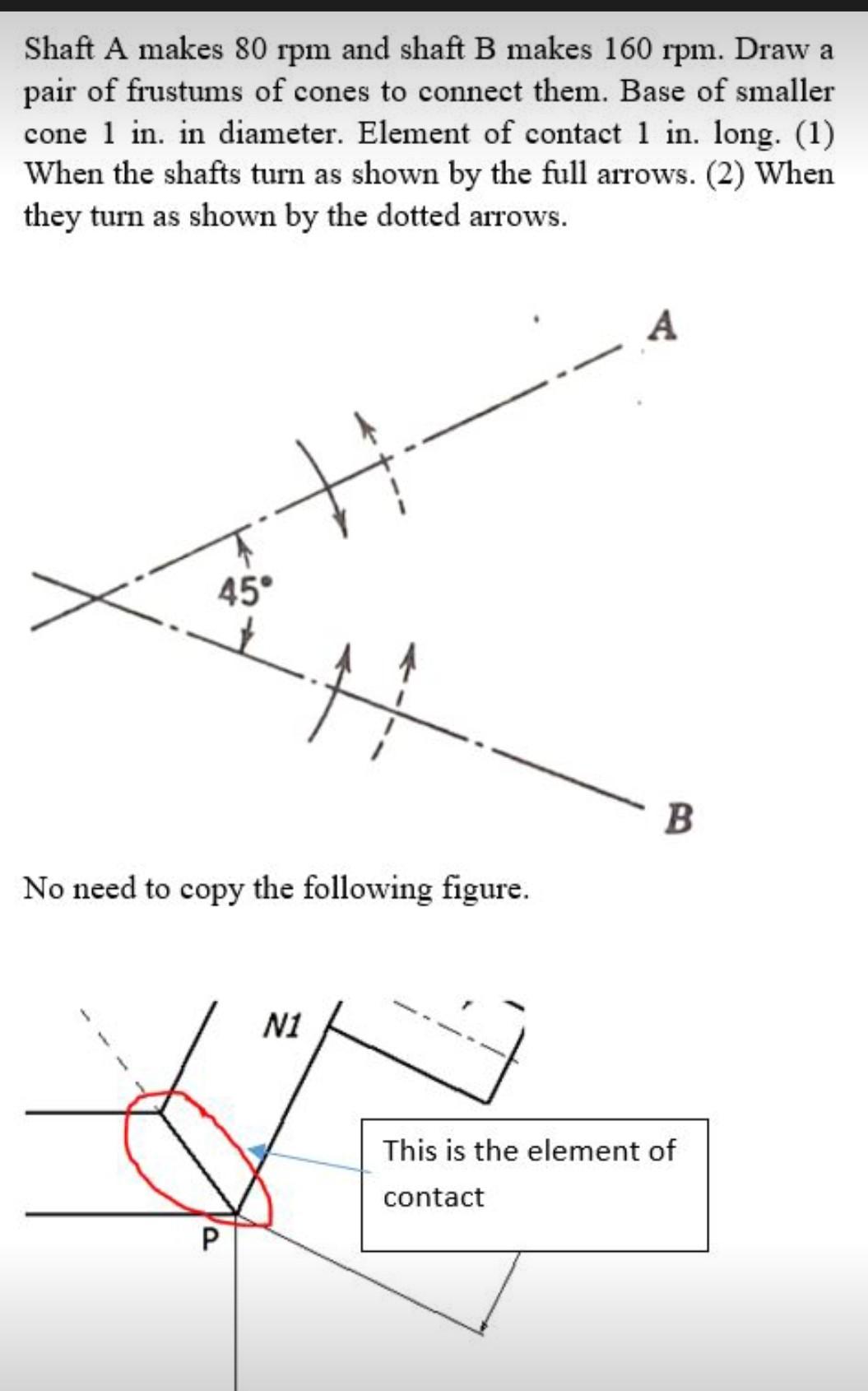 Solved Shaft A makes 80 rpm and shaft B makes 160 rpm. Draw | Chegg.com
