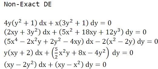 Solved Non-Exact DE | Chegg.com