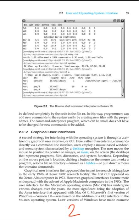 User and Operating-System Interface We mentioned | Chegg.com