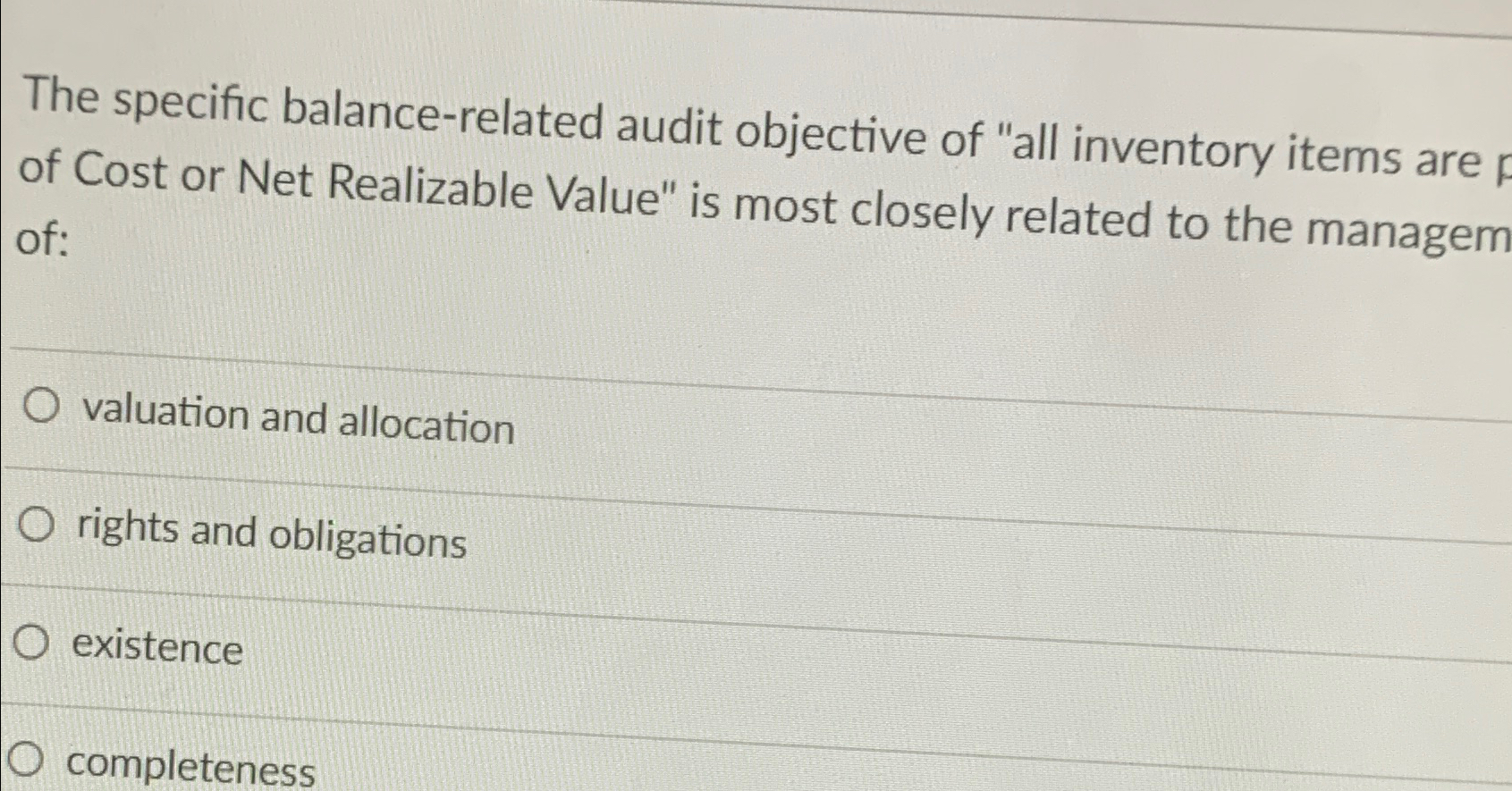 Solved The specific balance-related audit objective of "all | Chegg.com