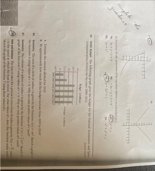 Solved 77. 78. In Fxercises 79−84, determine if the equation | Chegg.com