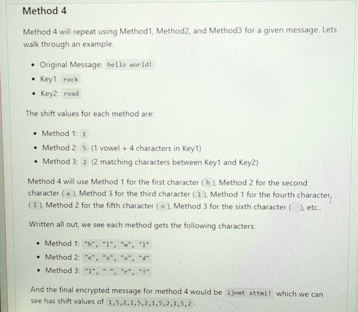 Solved Method 4 will repeat using Method1, Method2, and | Chegg.com