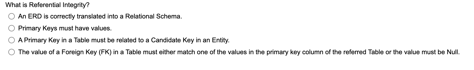Solved What is Referential Integrity?An ERD is correctly | Chegg.com