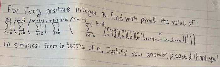 Solved For Every positive integer n, find with proof the | Chegg.com