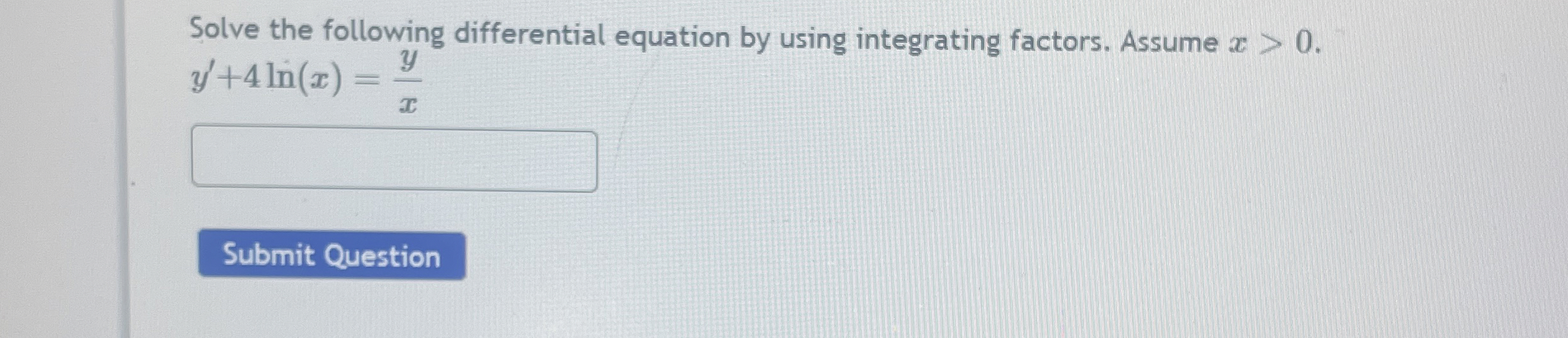 Solved Solve the following differential equation by using | Chegg.com