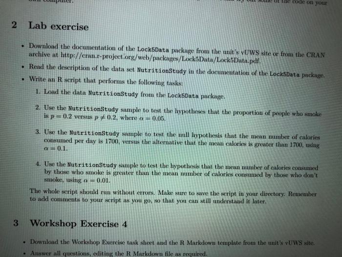 ULC code on your 2 Lab exercise Download the | Chegg.com