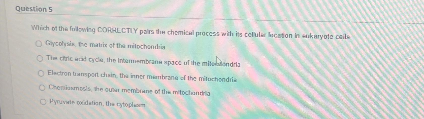 Solved Question 5Which of the following CORRECTLY pairs the | Chegg.com