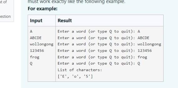 Solved \begin{tabular}{|l|l|} \hline Input & Result \\ | Chegg.com