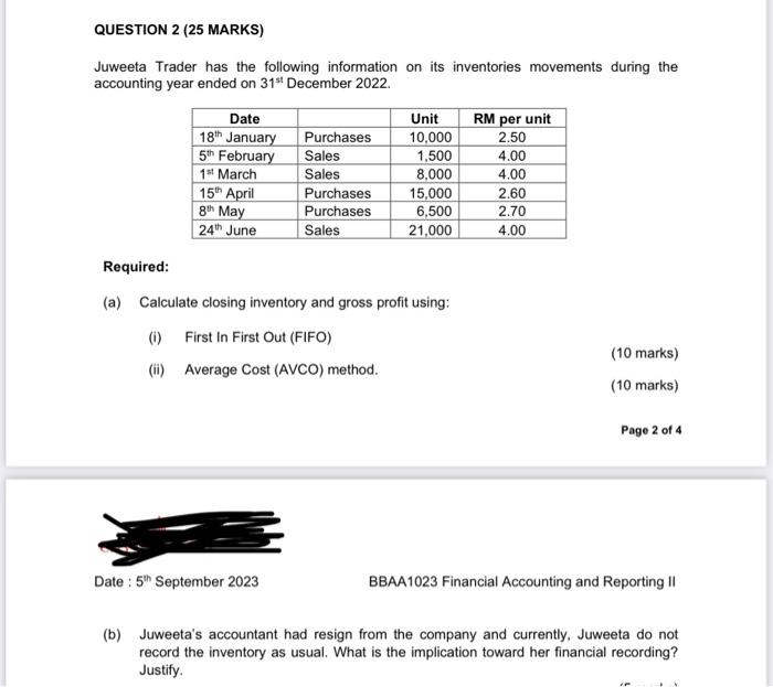 Solved Juweeta Trader has the following information on its | Chegg.com