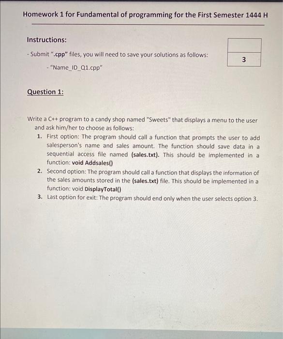 Solved Homework 1 for Fundamental of programming for the | Chegg.com