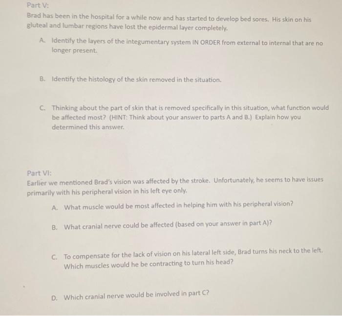 Solved Scenario: Part 1: Brad is a 74 year old male who was | Chegg.com