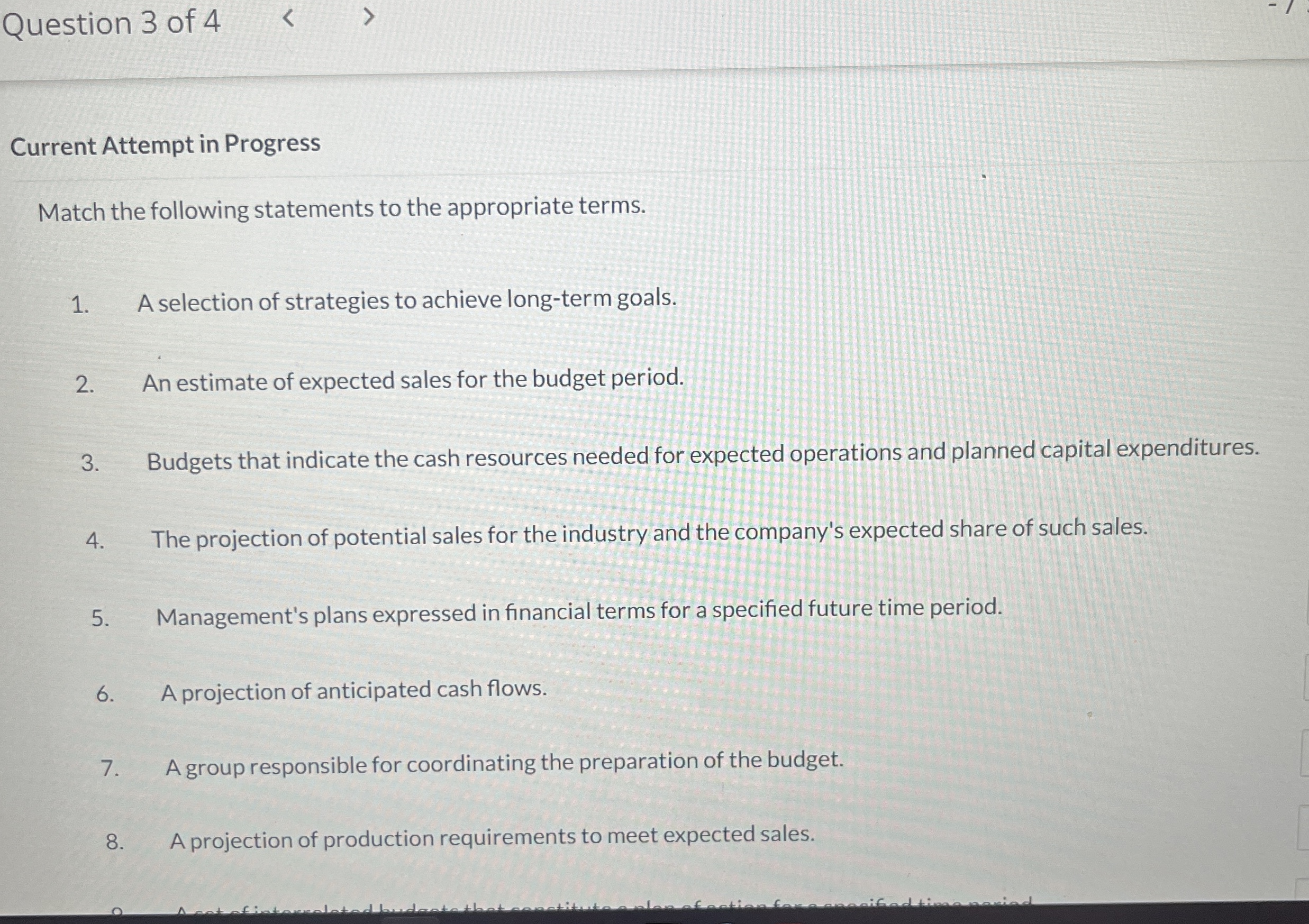 High Quality SOLUTION Question 3 ﻿of 4Current Attempt in ProgressMatch the | Chegg.com