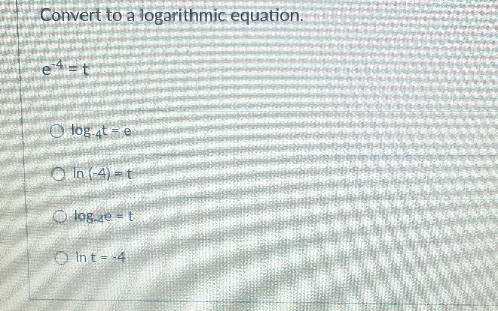 Solved Convert to a logarithmic | Chegg.com