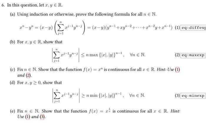 Solved (a) Using induction or otherwise, prove the following | Chegg.com