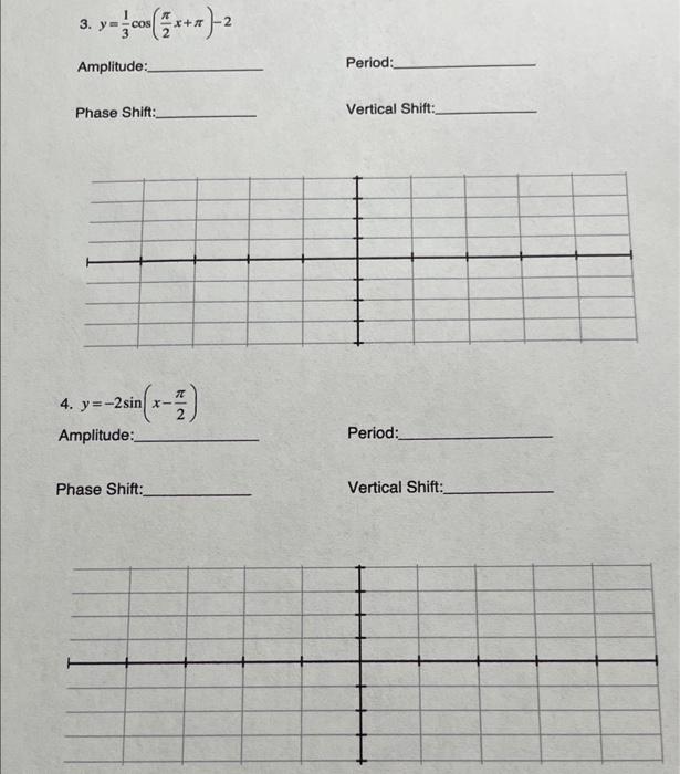 Solved Determine the amplitude, period, phase shift and | Chegg.com