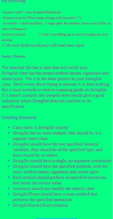 Solved String Set Class Write A Class String Set A String 7783