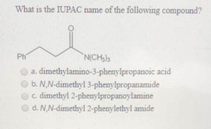 Solved What is the IUPAC name of the following compound? Ph | Chegg.com