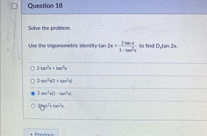 Solved Solve the problem. Use the trigonometric identity | Chegg.com