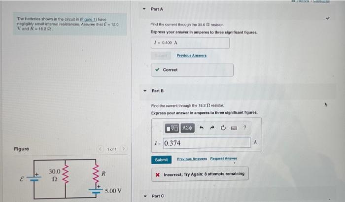 Solved The batteries shown in the circuit in (Figure 1) have | Chegg.com