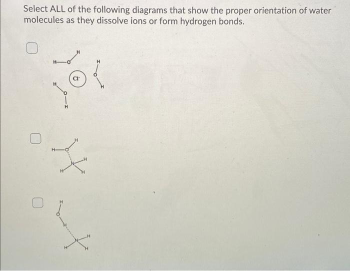 Solved Select ALL of the following diagrams that show the | Chegg.com