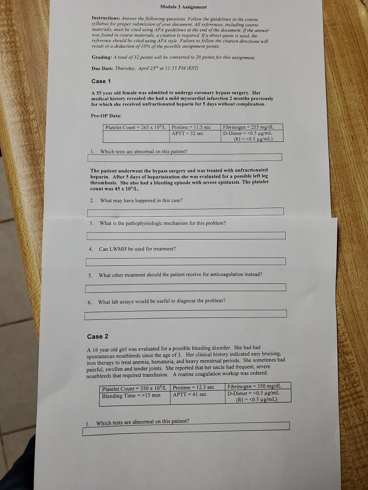 Solved Module 3 Assignment Instructions: Answer the | Chegg.com
