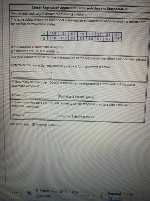 Solved Linear Regression Application, Interpolation and | Chegg.com