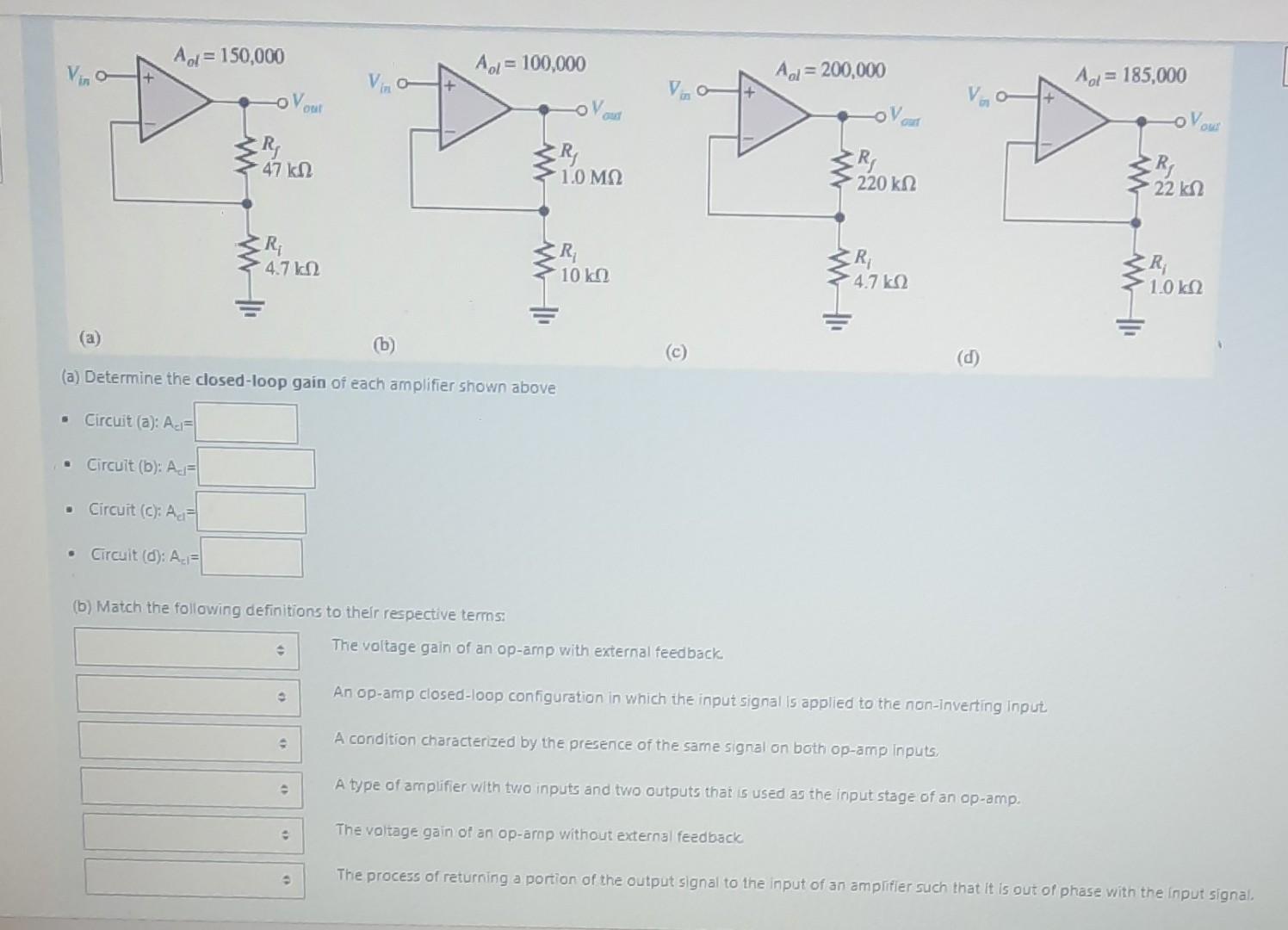 Solved (b) Match the following definitions to their | Chegg.com