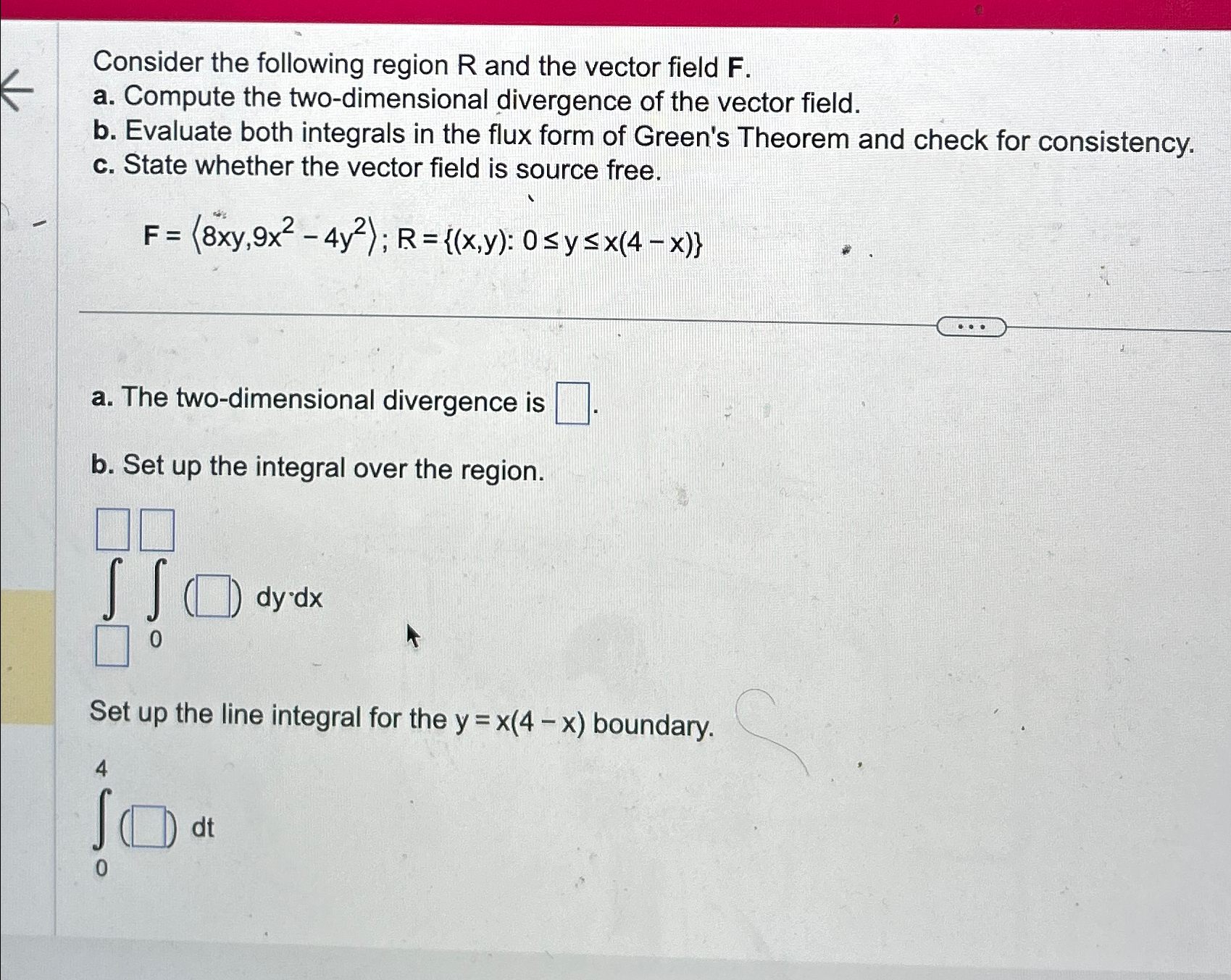 Solved Consider the following region R ﻿and the vector field | Chegg.com