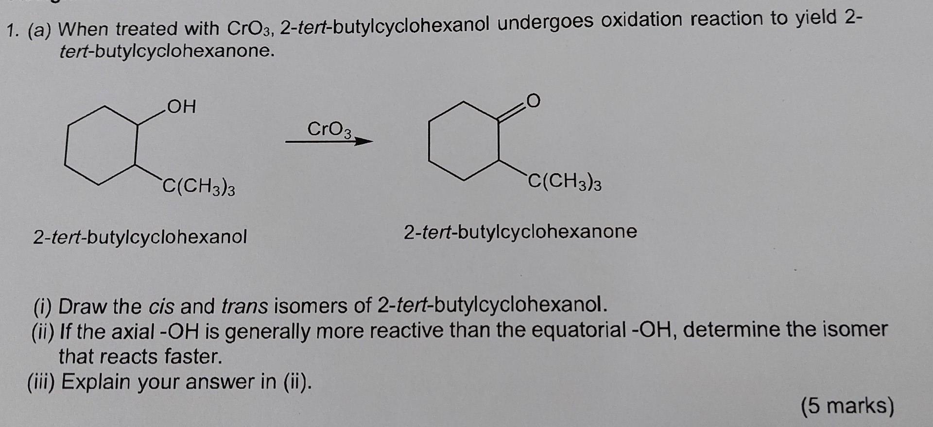 Solved 1. (a) When treated with CrO3, | Chegg.com