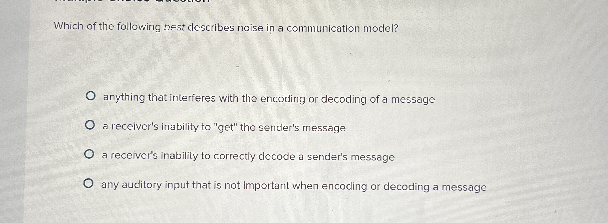 Which of the following best describes noise in a | Chegg.com