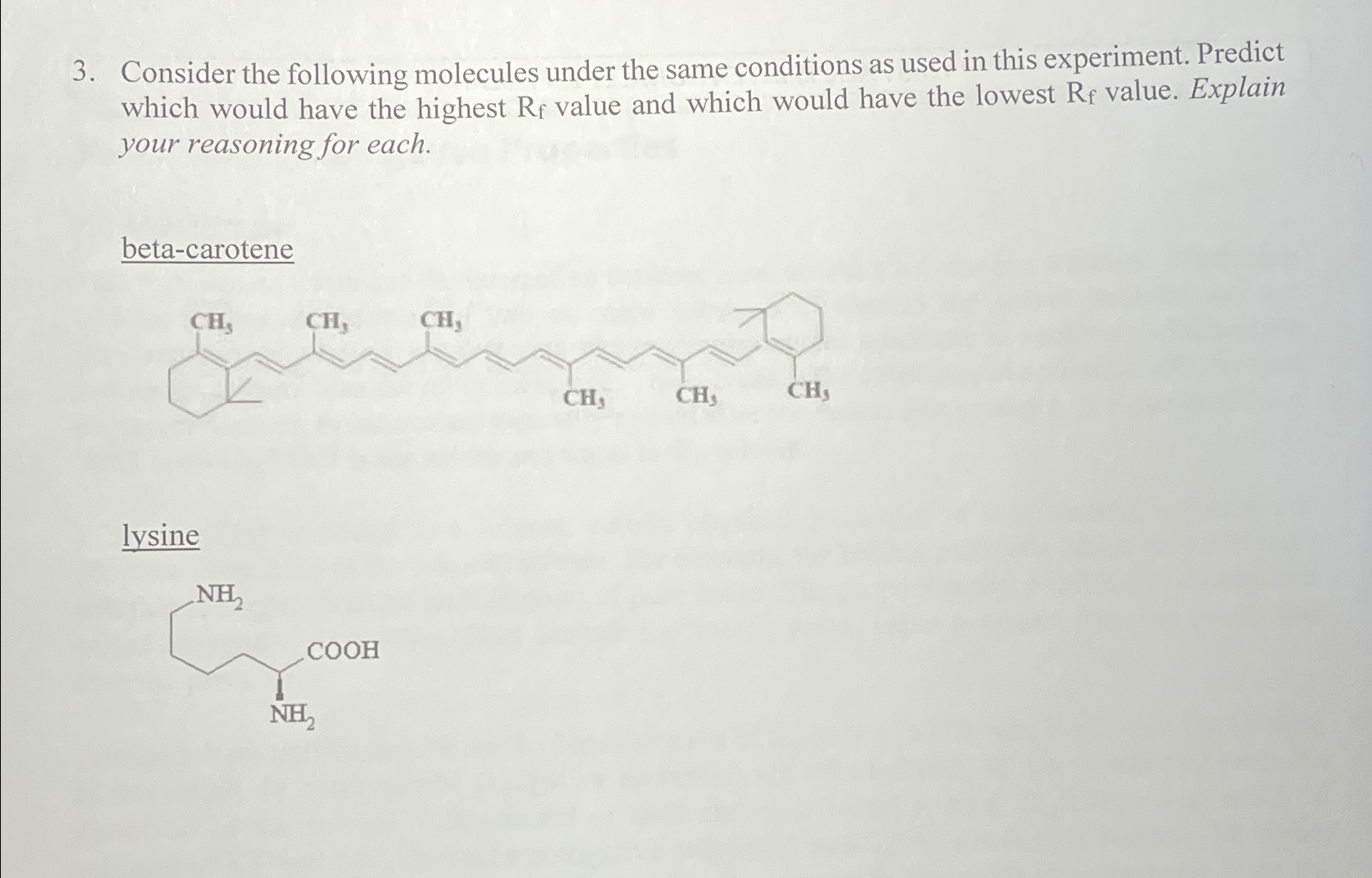 Solved Consider the following molecules under the same | Chegg.com