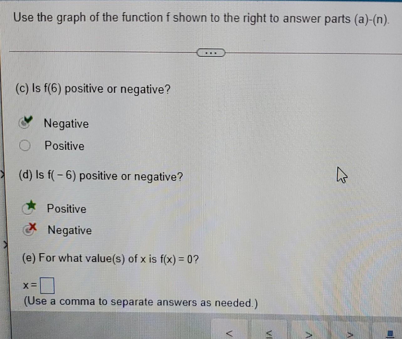 Solved Use the graph of the function í shown to the right to | Chegg.com