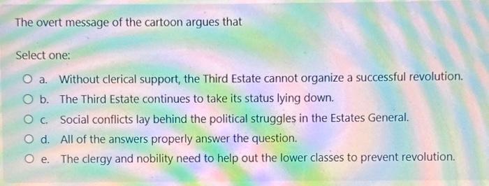 Consider the image "The Third Estate Awakens". The | Chegg.com