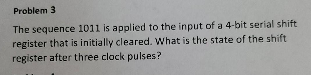 Solved Problem 3 a The sequence 1011 is applied to the input | Chegg.com