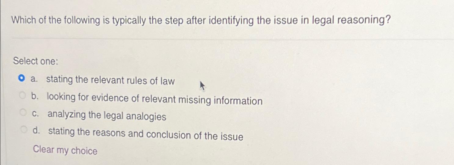 Solved Which of the following is typically the step after | Chegg.com