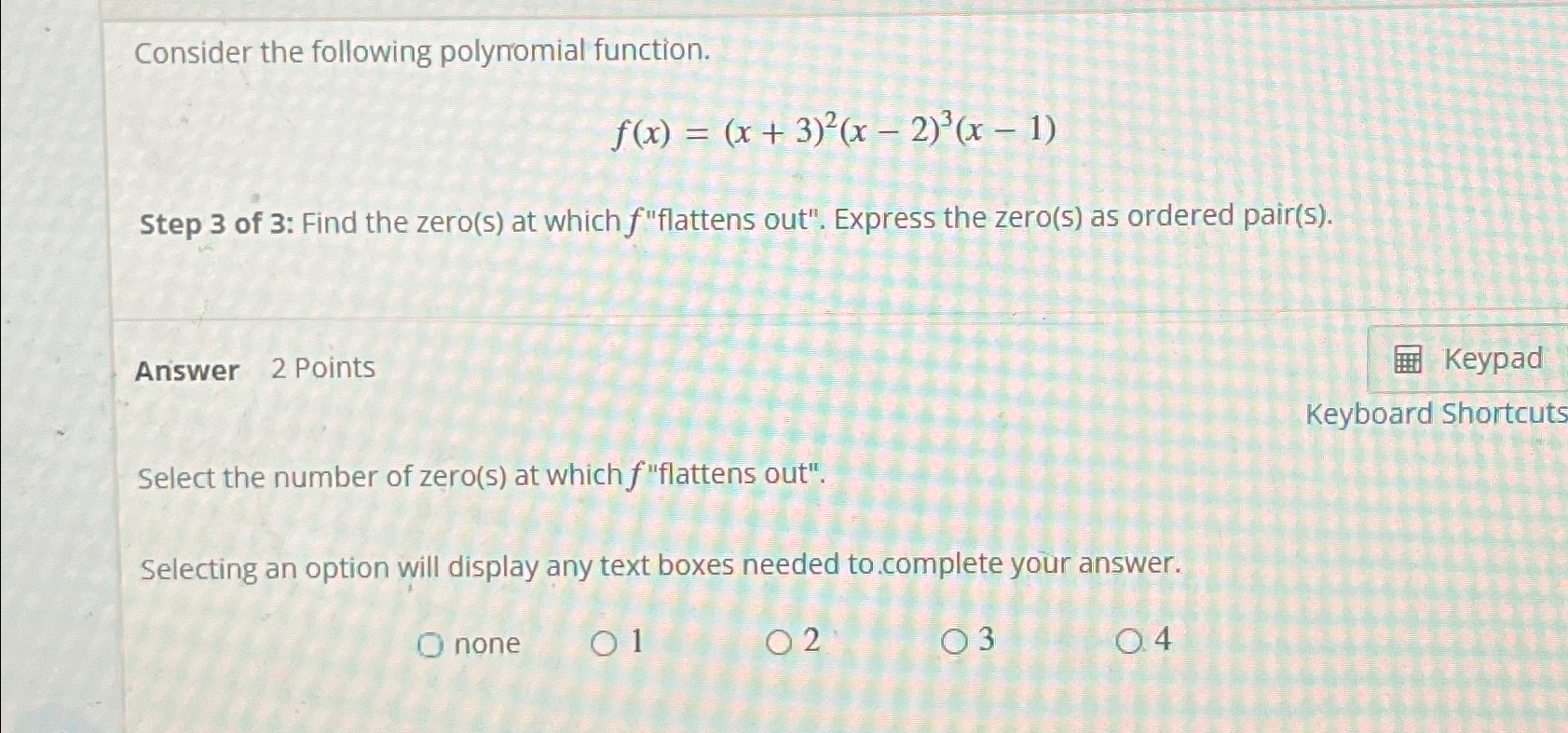 Solved Consider the following polynomial | Chegg.com
