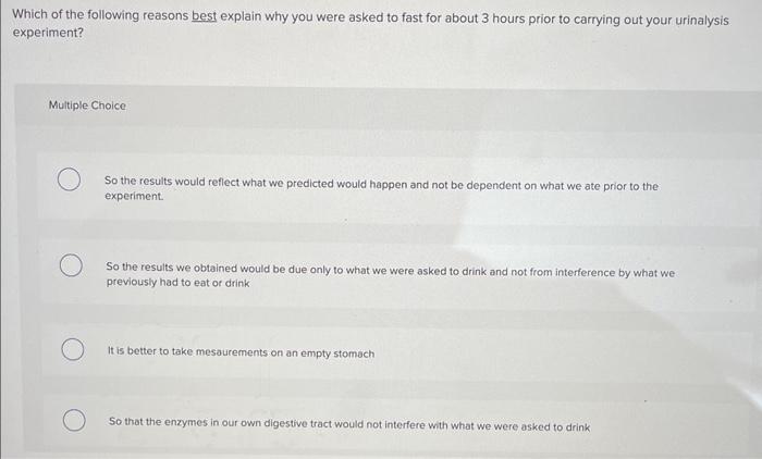 Solved Which of the following reasons best explain why you | Chegg.com