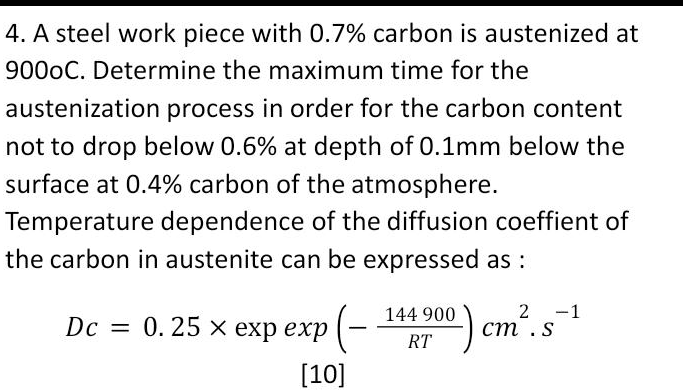 Solved A steel work piece with 0.7% carbon is austenized at | Chegg.com