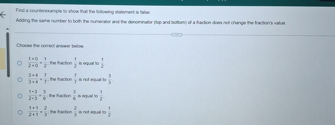 Solved Find a counterexample to show that the following | Chegg.com