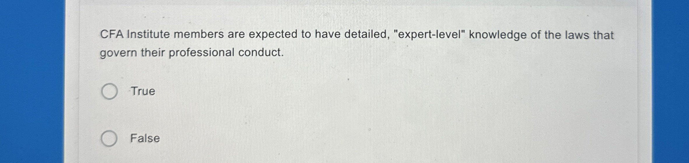 High Quality SOLUTION CFA Institute members are expected to have detailed, | Chegg.com