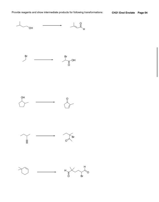Solved Draw Mechanisms for following reactions: H+Provide | Chegg.com