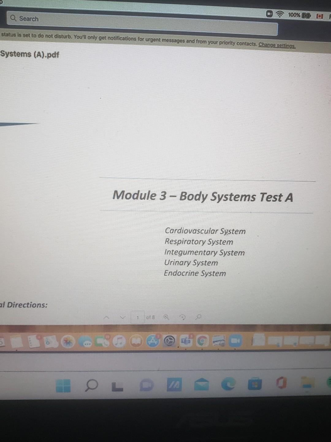 Solved Module 3 Body Systems Test A Chegg Solved Module 3 Body Systems Test A Chegg