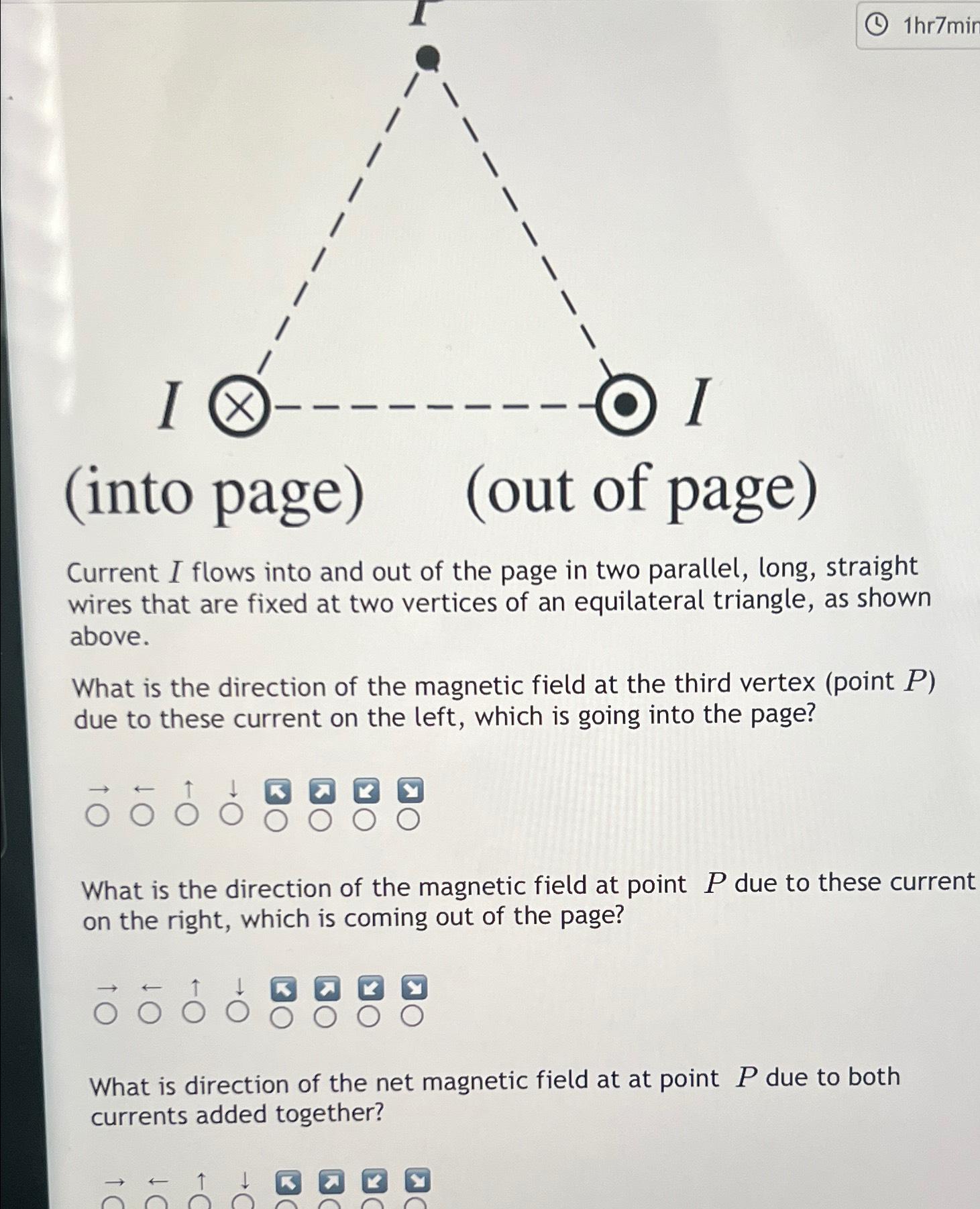 Solved (into page) (out of page)\\nCurrent I flows into and | Chegg.com
