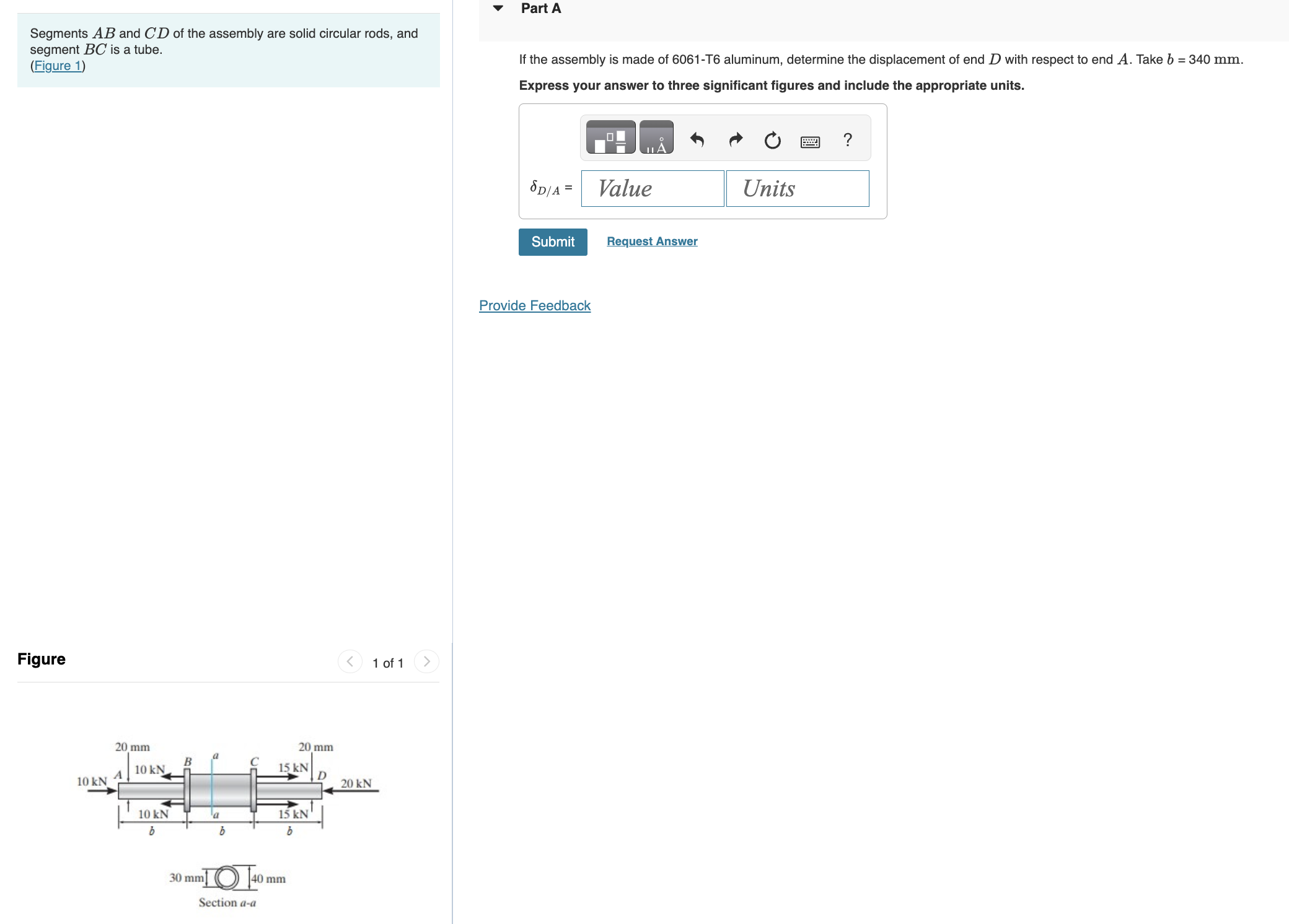 Solved Segments AB ﻿and CD ﻿of the assembly are solid | Chegg.com