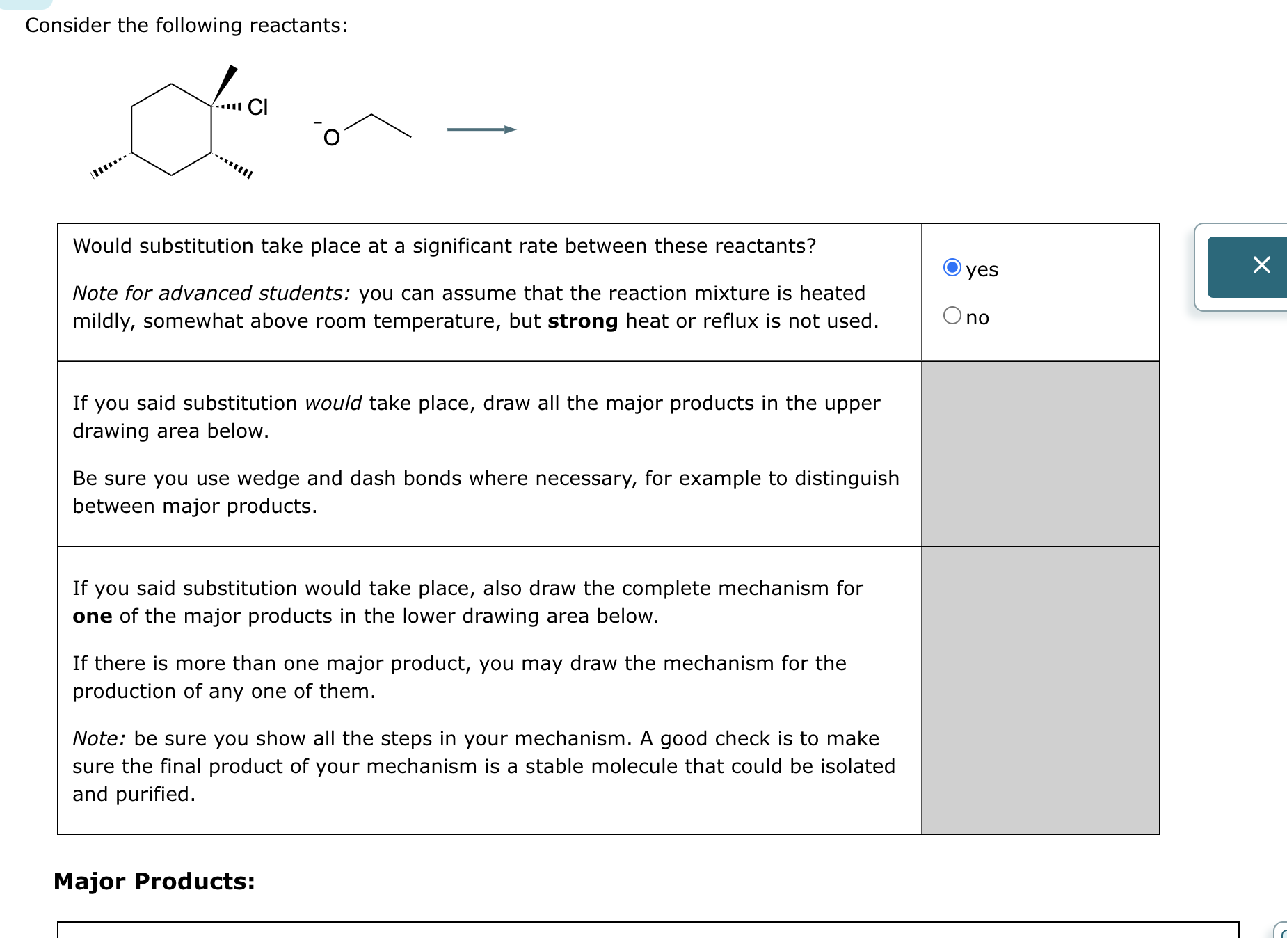 Solved Consider the following reactants:Major Products: | Chegg.com