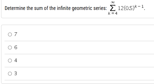 Solved Determine the sum of ﻿the infinite geometric series: | Chegg.com