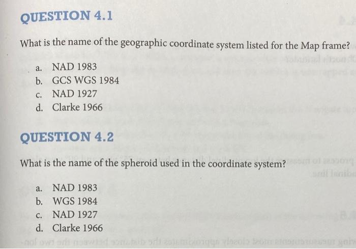 Solved QUESTION 4.1 What is the name of the geographic | Chegg.com