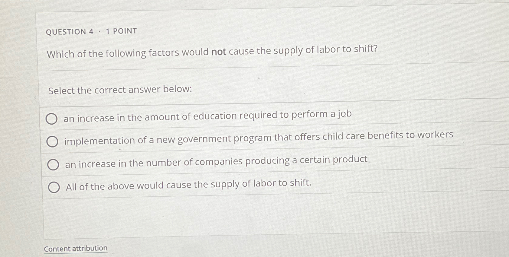Solved QUESTION 4*1 ﻿POINTWhich of the following factors | Chegg.com