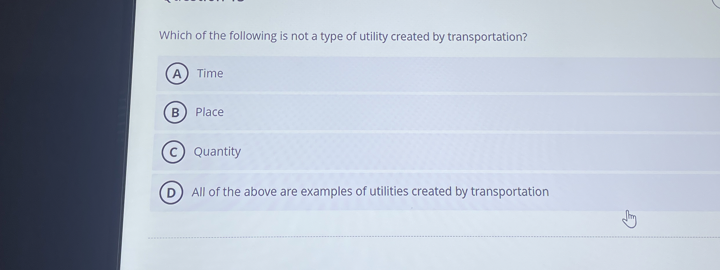 Solved Which of the following is not a type of utility | Chegg.com